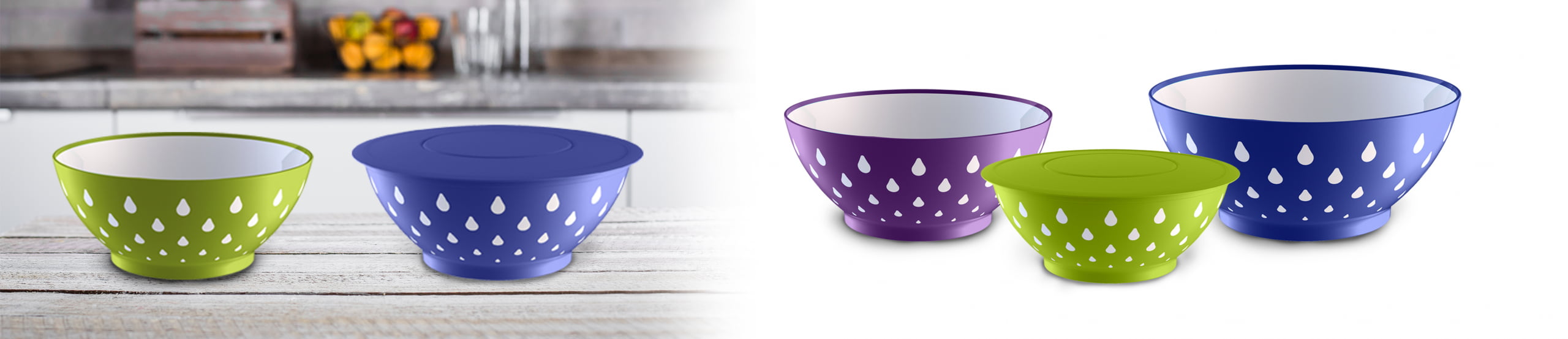 DROP DESİGN DOUBLE COLOUR BOWL slider – Üçsan Plastik